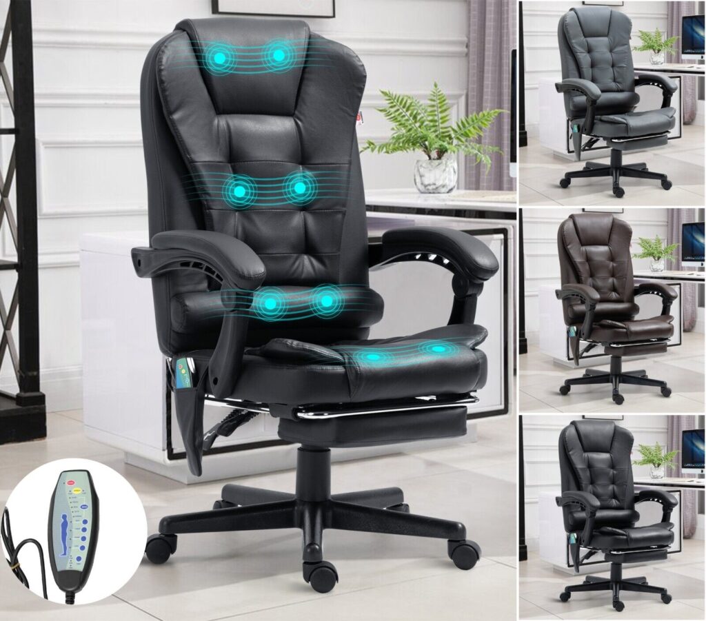 Massage Computer Office Desk Gaming Chair Executive Swivel Recliner W ...